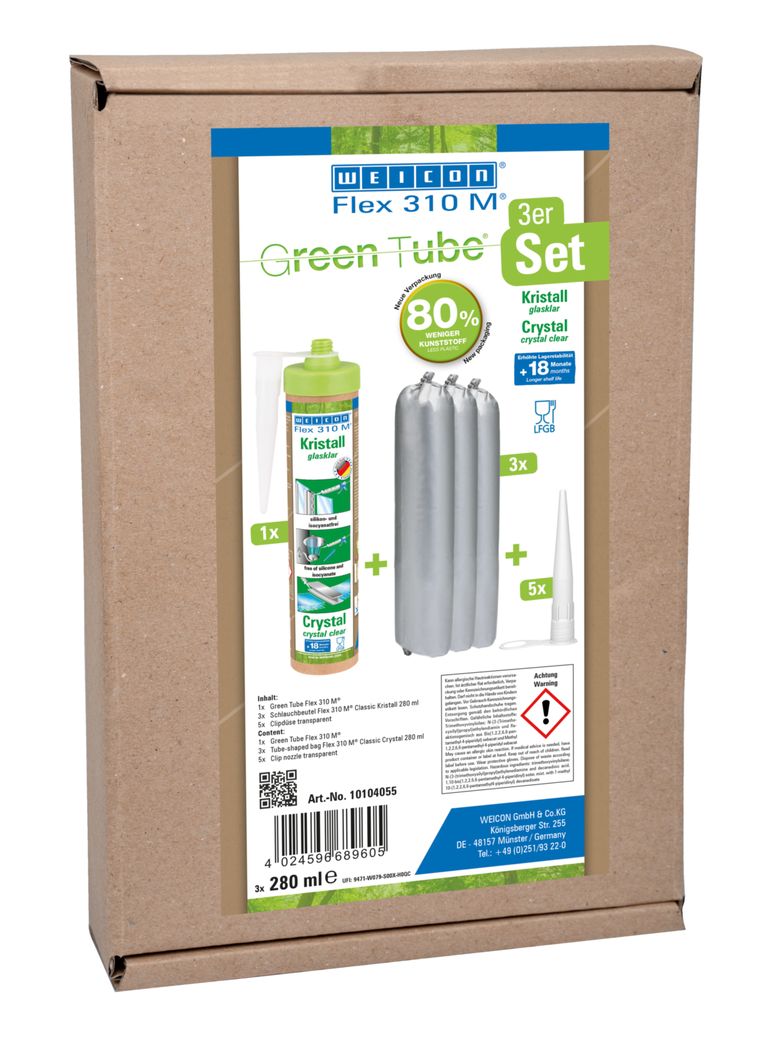 Flex 310 M® Crystal MS-Polymer | elastic adhesive based on MS-Polymer in Presspack packaging for ...